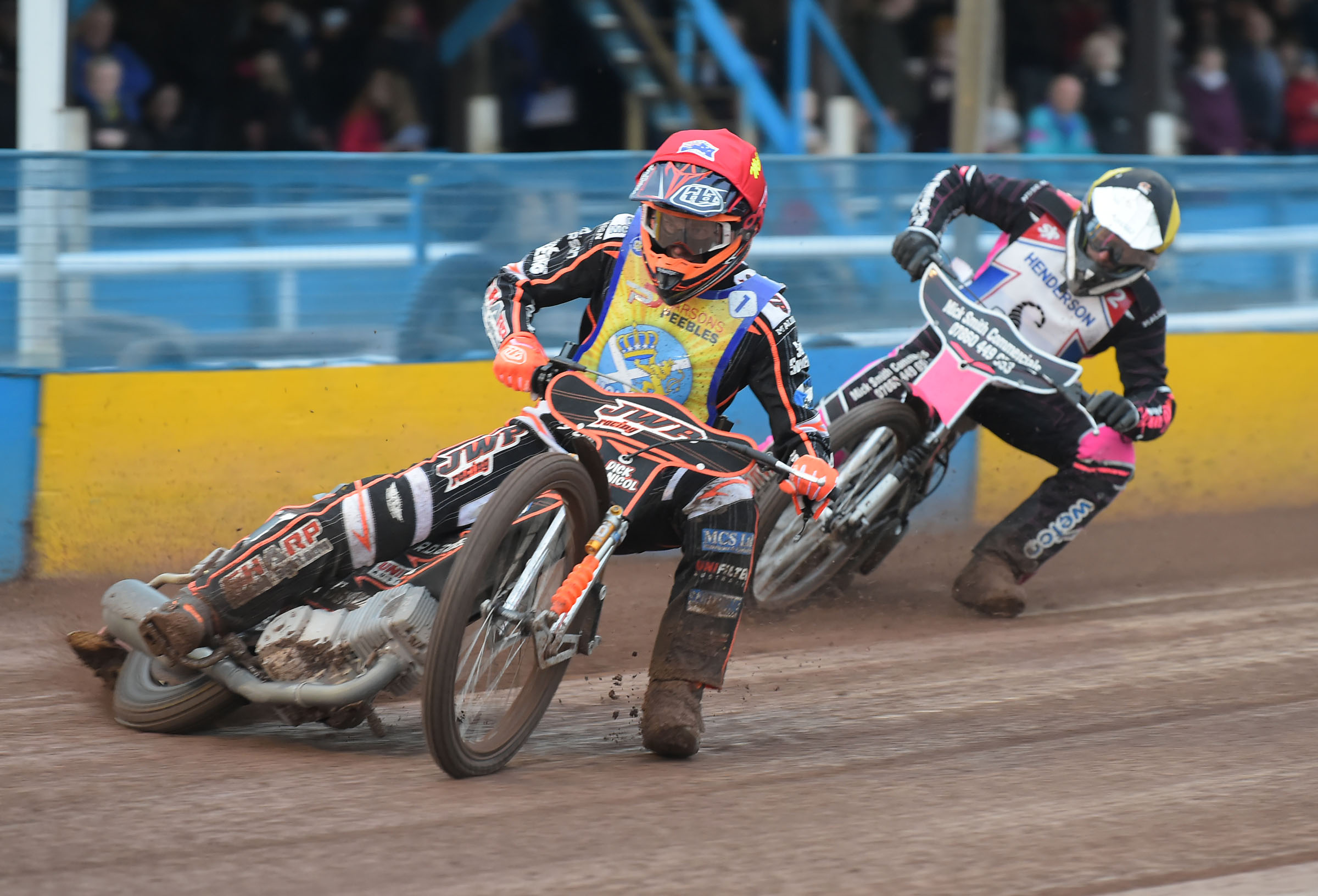 Armadale Stadium speedway action with Edinburgh Monarchs