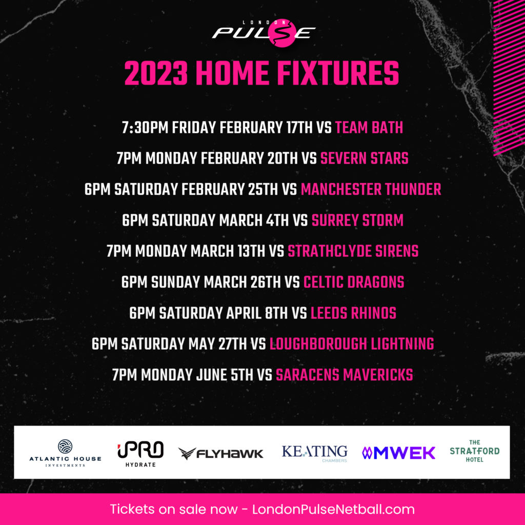 London Pulse tickets | 🏐 VNSL Netball at the Copper Box Arena